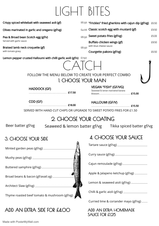 Menus – The Architect, Cambridge